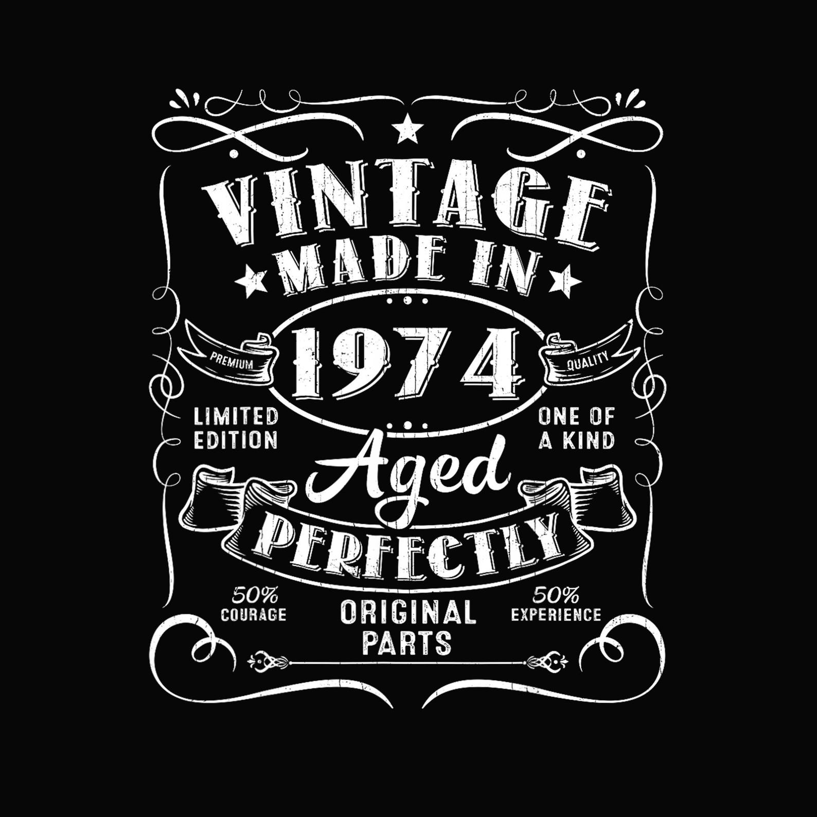 Vintage 50th Birthday Decorations Men Funny 1974 50 Birthday PNG ...