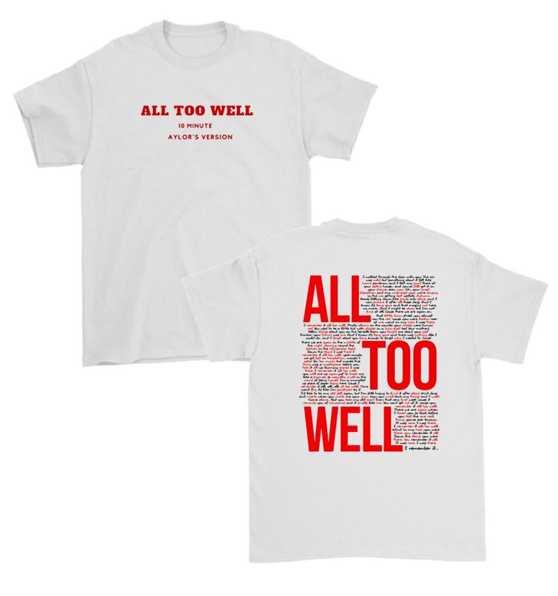 All Too Well Shirt - Etsy