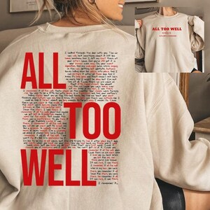 All Too Well Shirt - Etsy