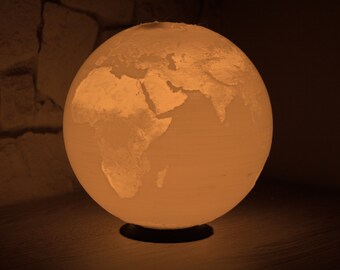 3D Printed Lithophane Globe Moon - Handcrafted Decorative Lighting - Etsy