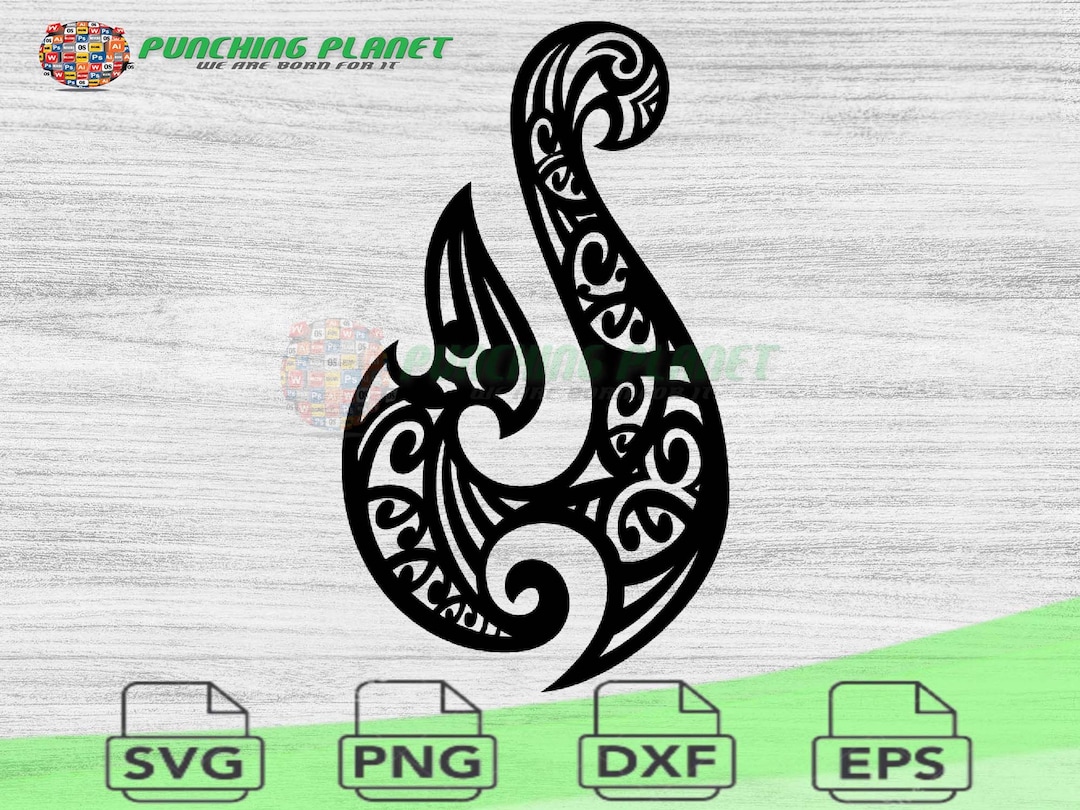 Maori Svg Hei Matau Design Maori Prosperity Symbol Moana - Etsy