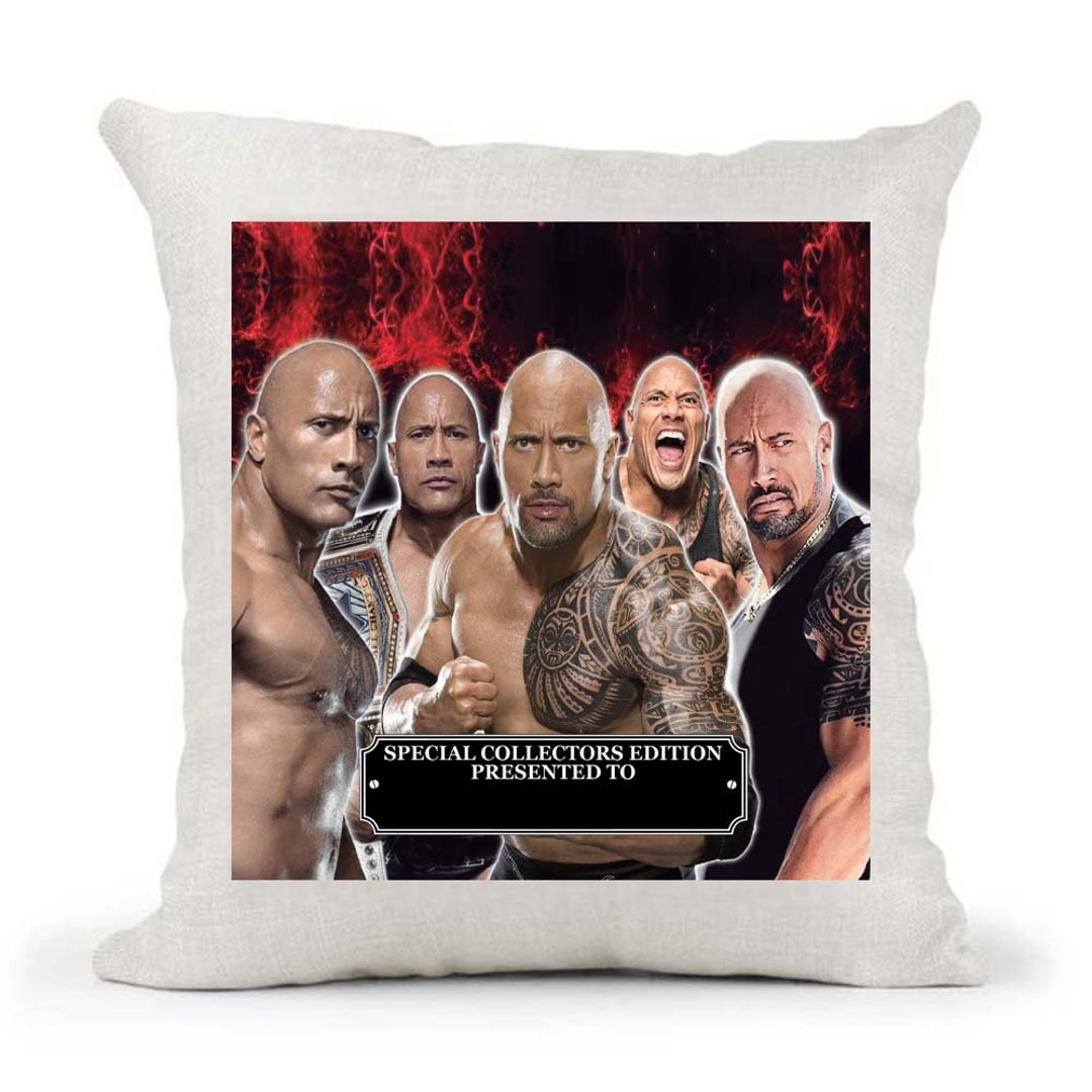 Dwayne Johnson Celebrity Icon Personalised Naturally Woven Cushion ...