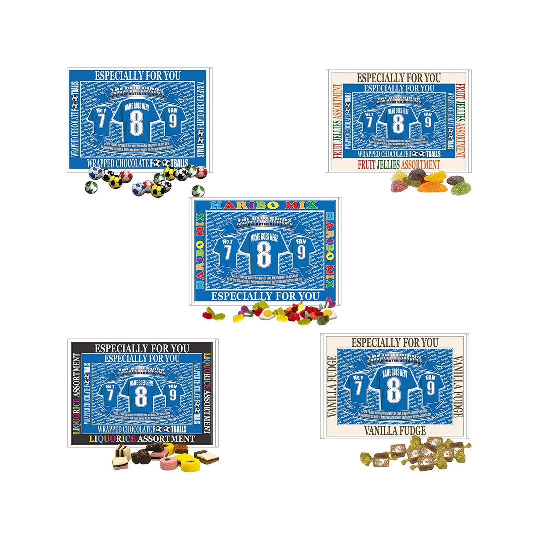 Cardiff Football Shirt Personalised Gift Boxed Sweets - Etsy