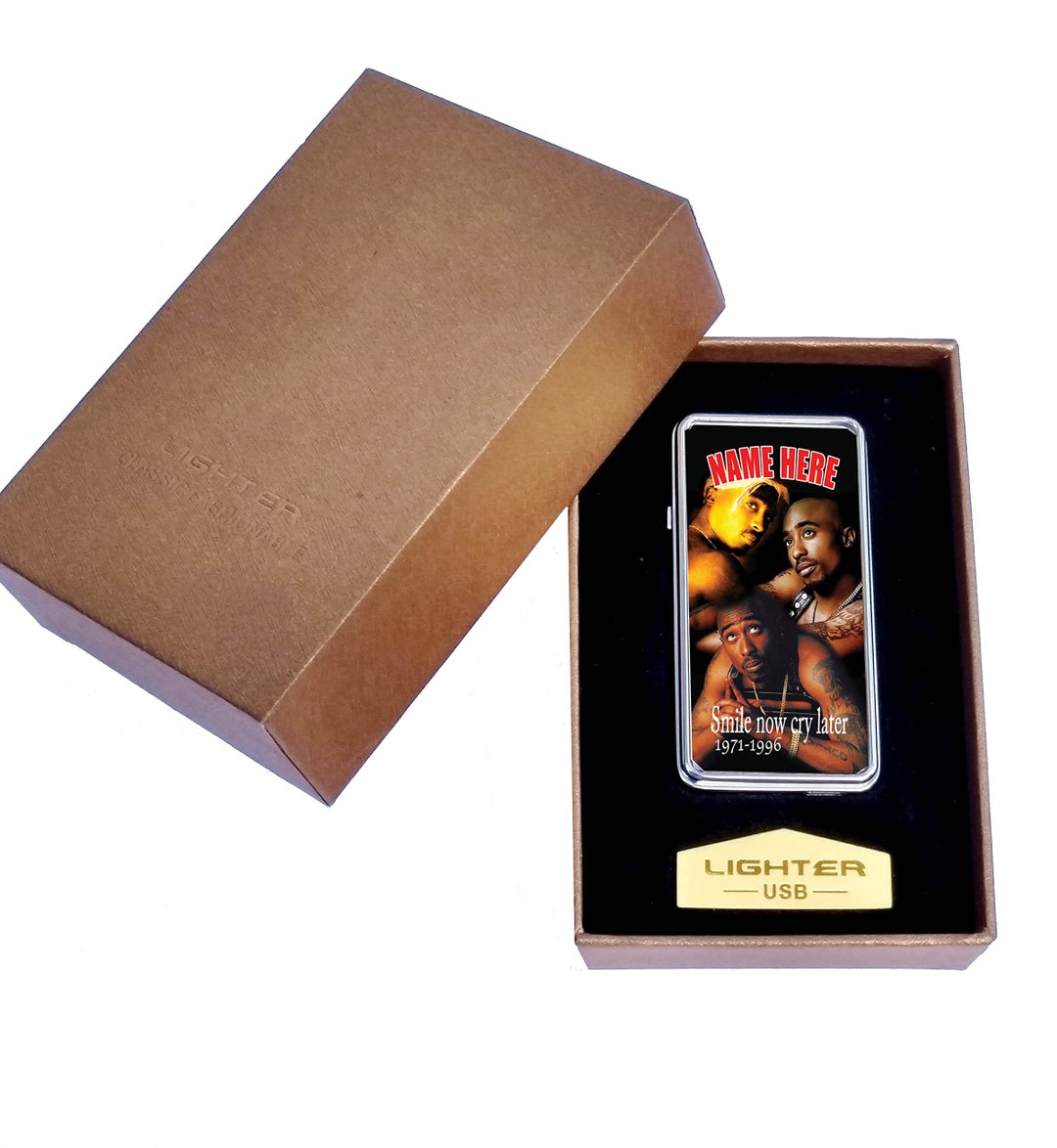 Rapper Hip Hop Shakur Personalised Icon Rechargeable Gift Boxed Silver ...