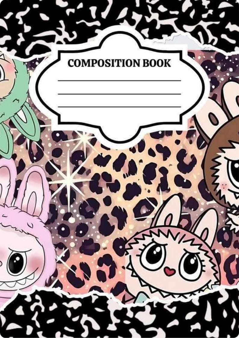 Labubu Inspired Composition Books Note Book School Supplies Cute Book ...