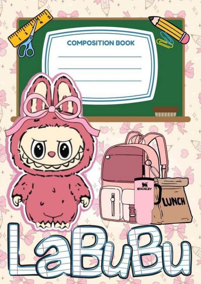 Labubu Inspired Composition Books Note Book School Supplies Cute Book ...