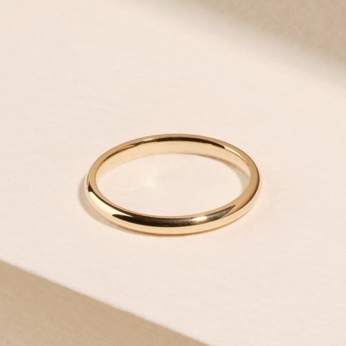 Buy 14k Solid Gold 1mm Thin Wedding Band / Minimalist Wedding Ring Online in India - Etsy