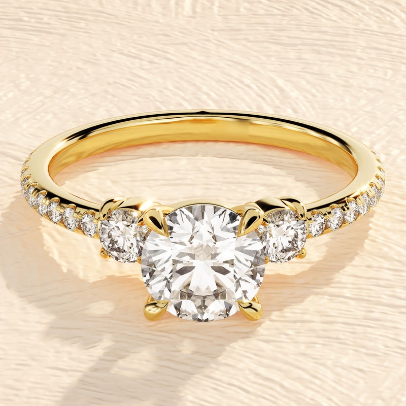 Round Stone Ring - Etsy