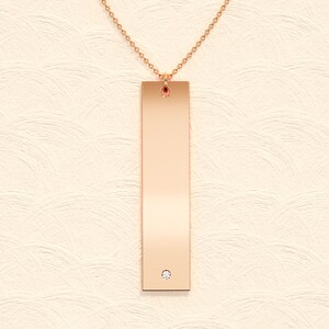 14k Gold Moissanite Name Tag Necklace / Customizable Name Tag Necklace ...