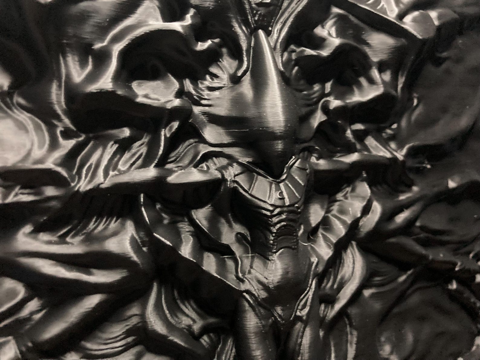 Aliens Mural Deacon Wall Art 3d Printed, White Marble Effect, Unique ...
