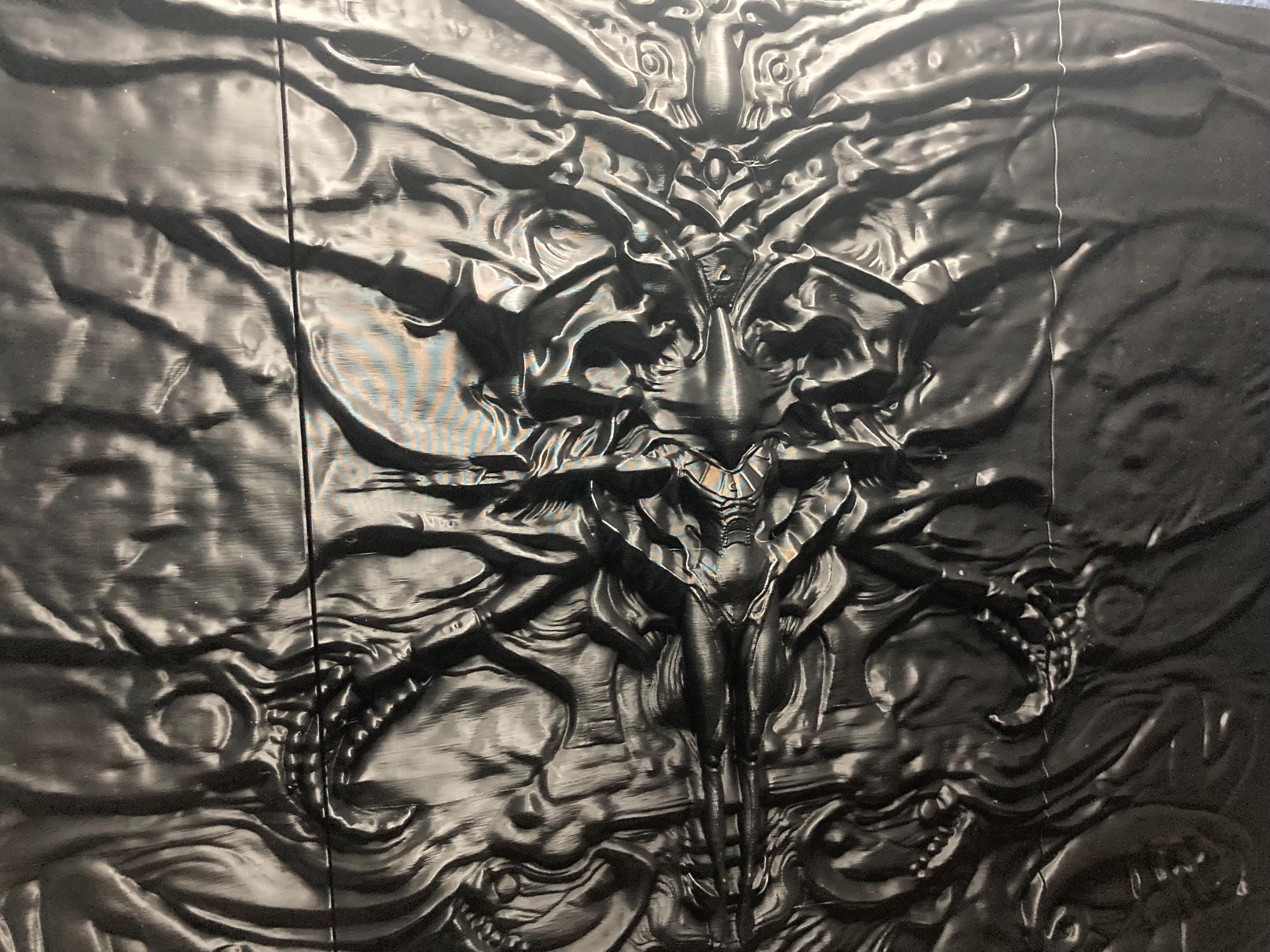 Aliens Mural Deacon Wall Art 3d Printed, White Marble Effect, Unique ...