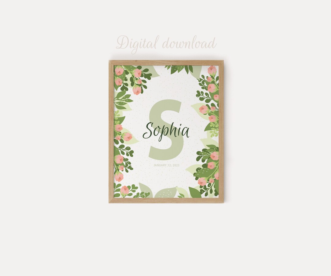 Custom Initial Print, Name Printable, Personalized Name Print ...