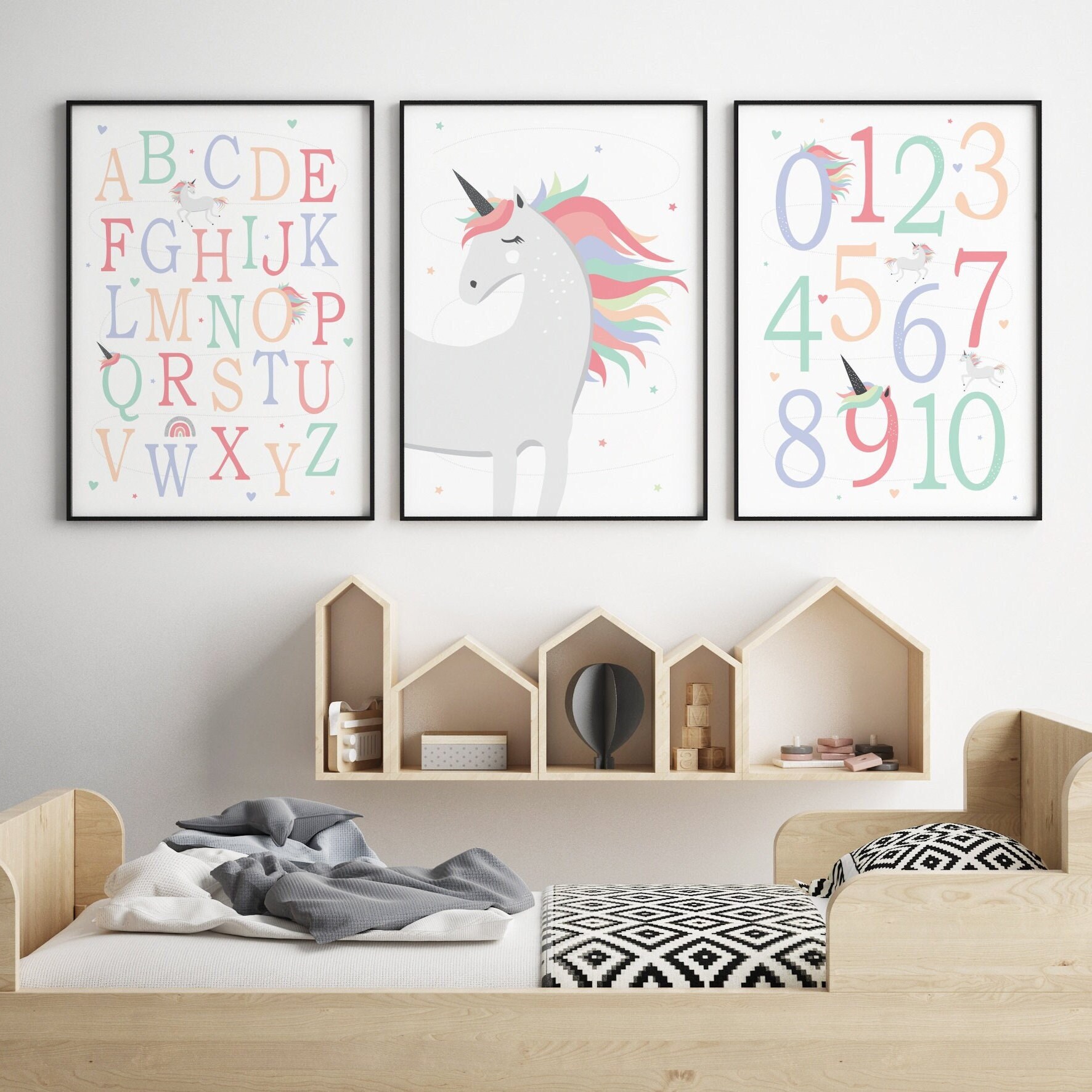 Cute UNICORN Poster Alphabet Printable ABC Learning Digital Files ...