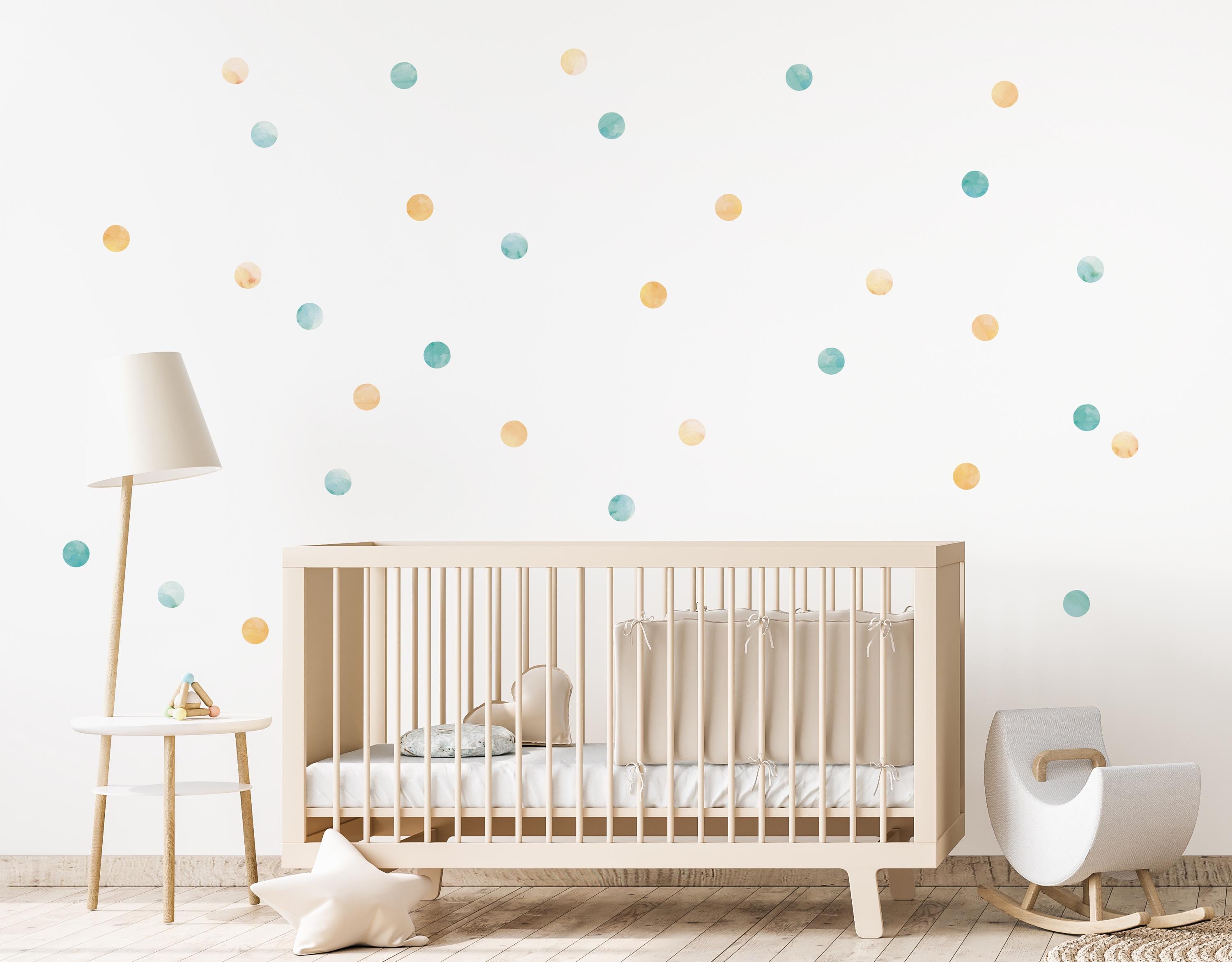 Polka Dot Wall Decals for Kids Room, Set of 54 Dots Nursery Stickers ...