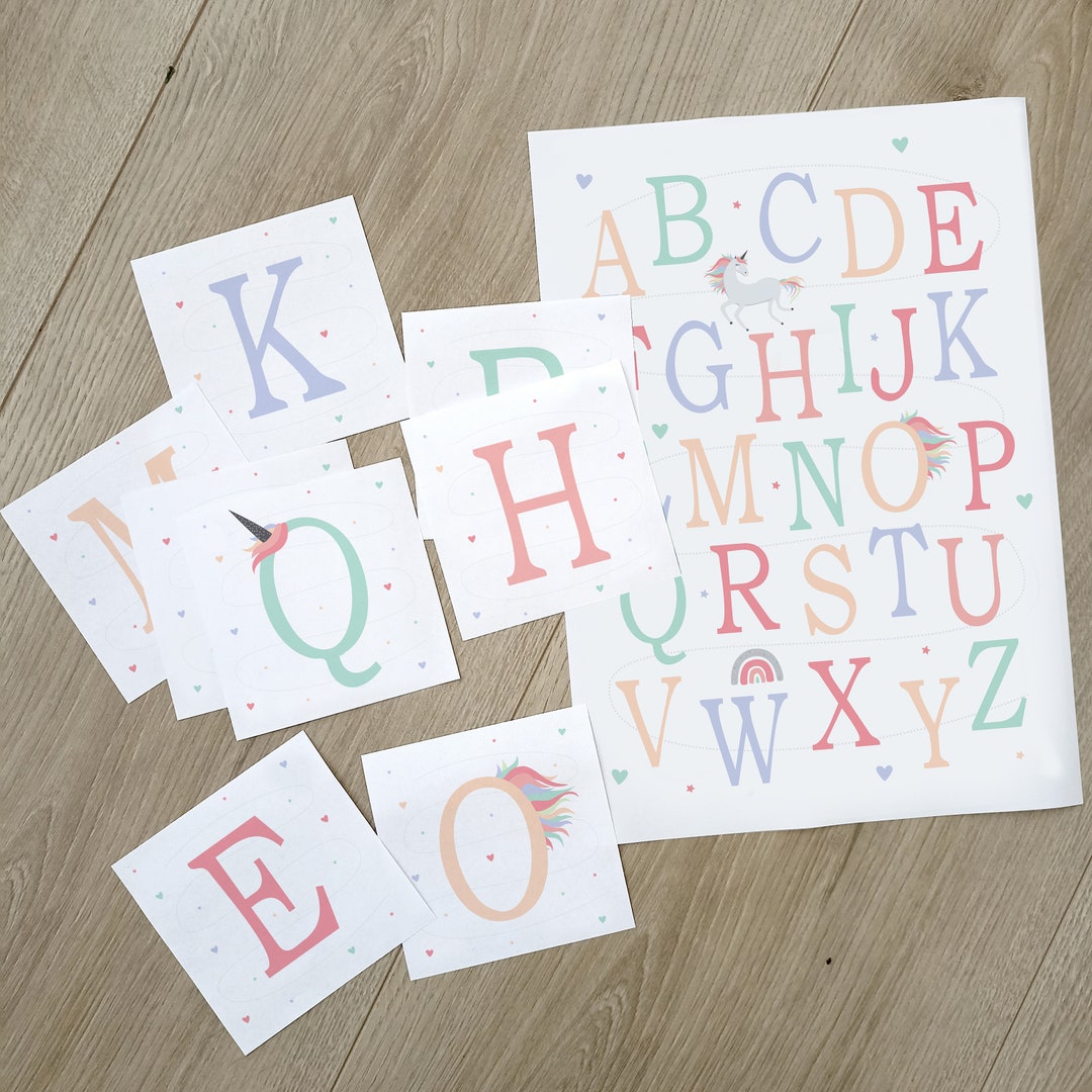 Learning Alphabet Cards for Kids, ABC Printable Files, Educational ...