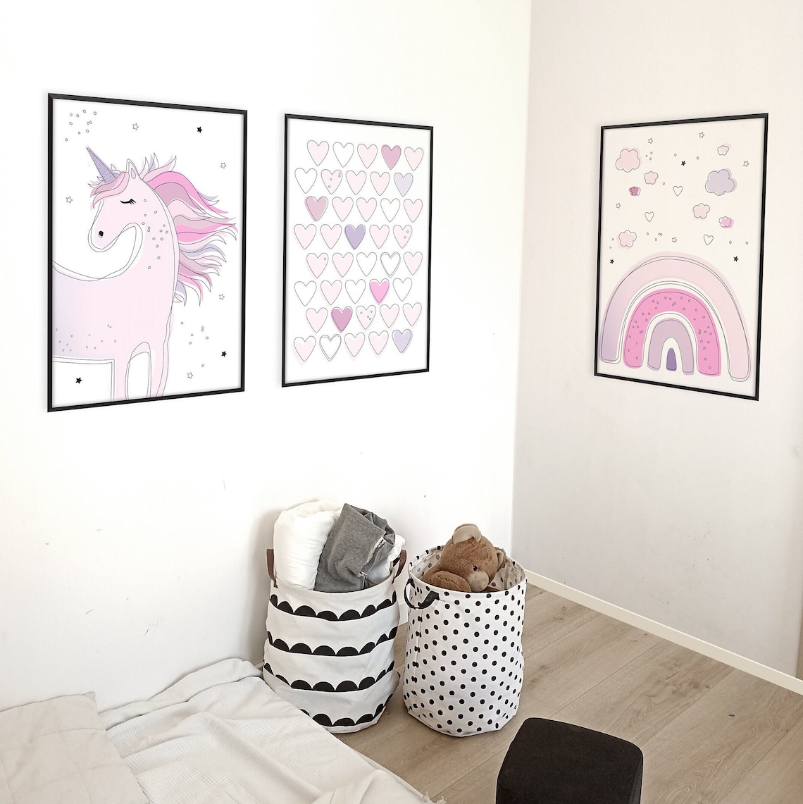 3 Unicorn Printable Posters for Pink Kids Room Decor, Rainbow Magic ...