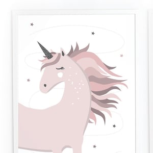 Set of 3 Unicorn Printable Posters With Child's Initial and Name ...