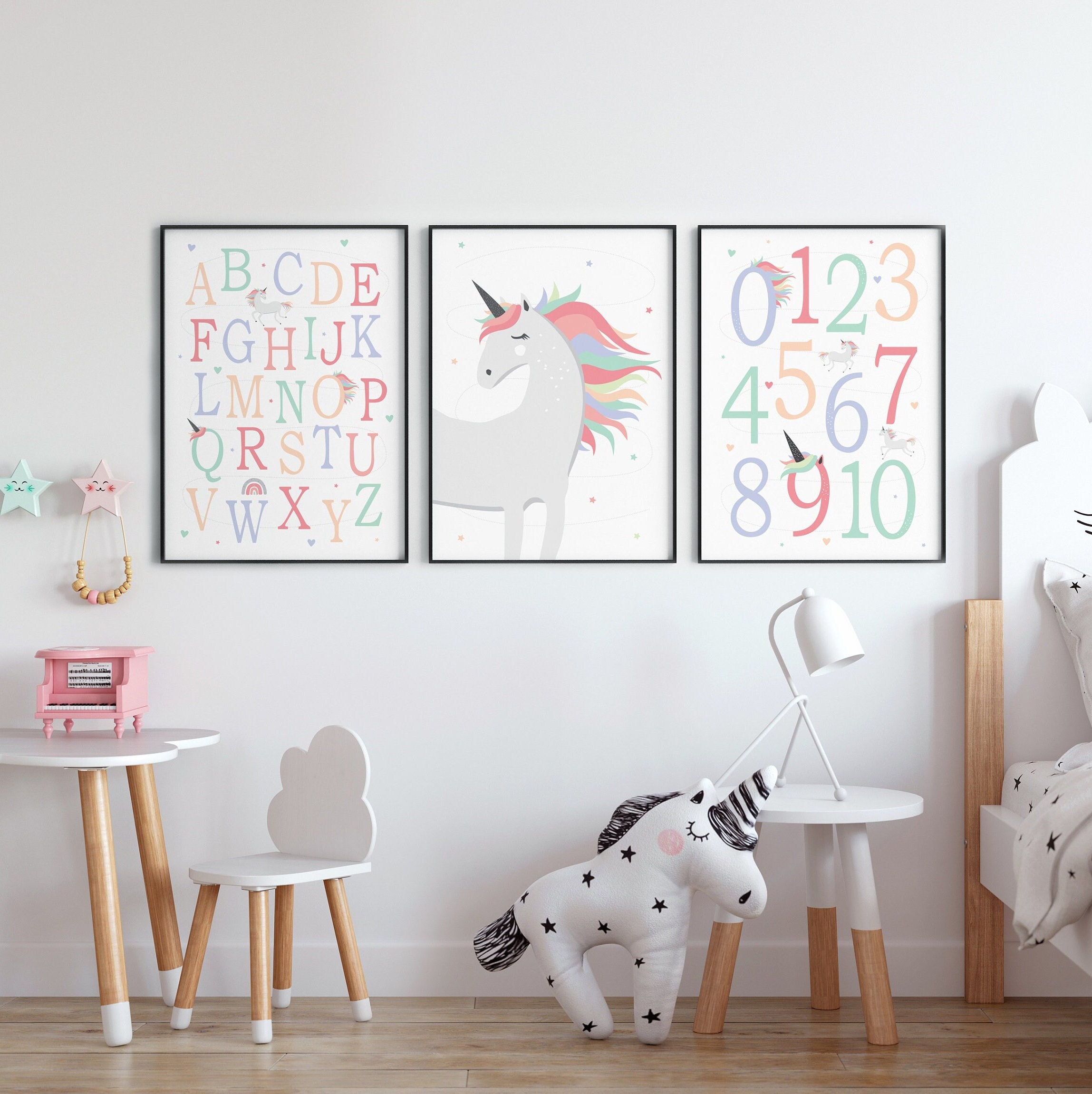 Cute UNICORN Poster Alphabet Printable ABC Learning Digital Files ...
