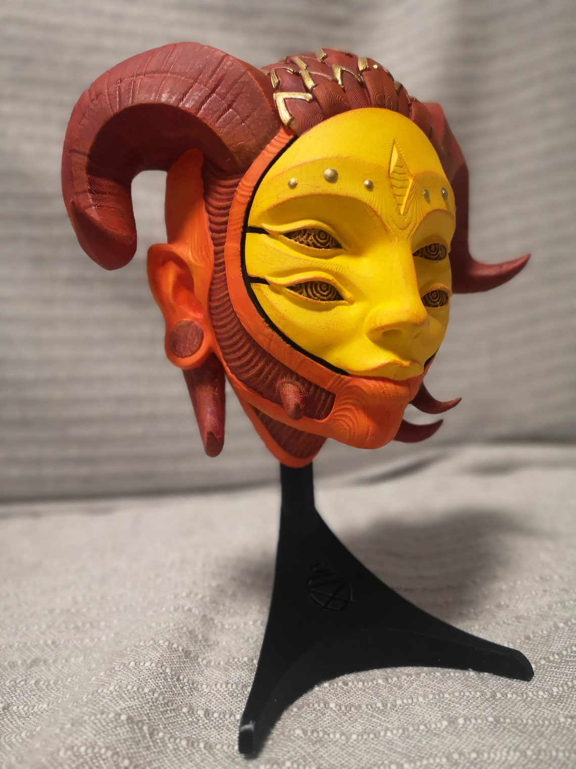 Hellequin Wall Mask , Handpainted Modern Decoration, Wall Relief - Etsy