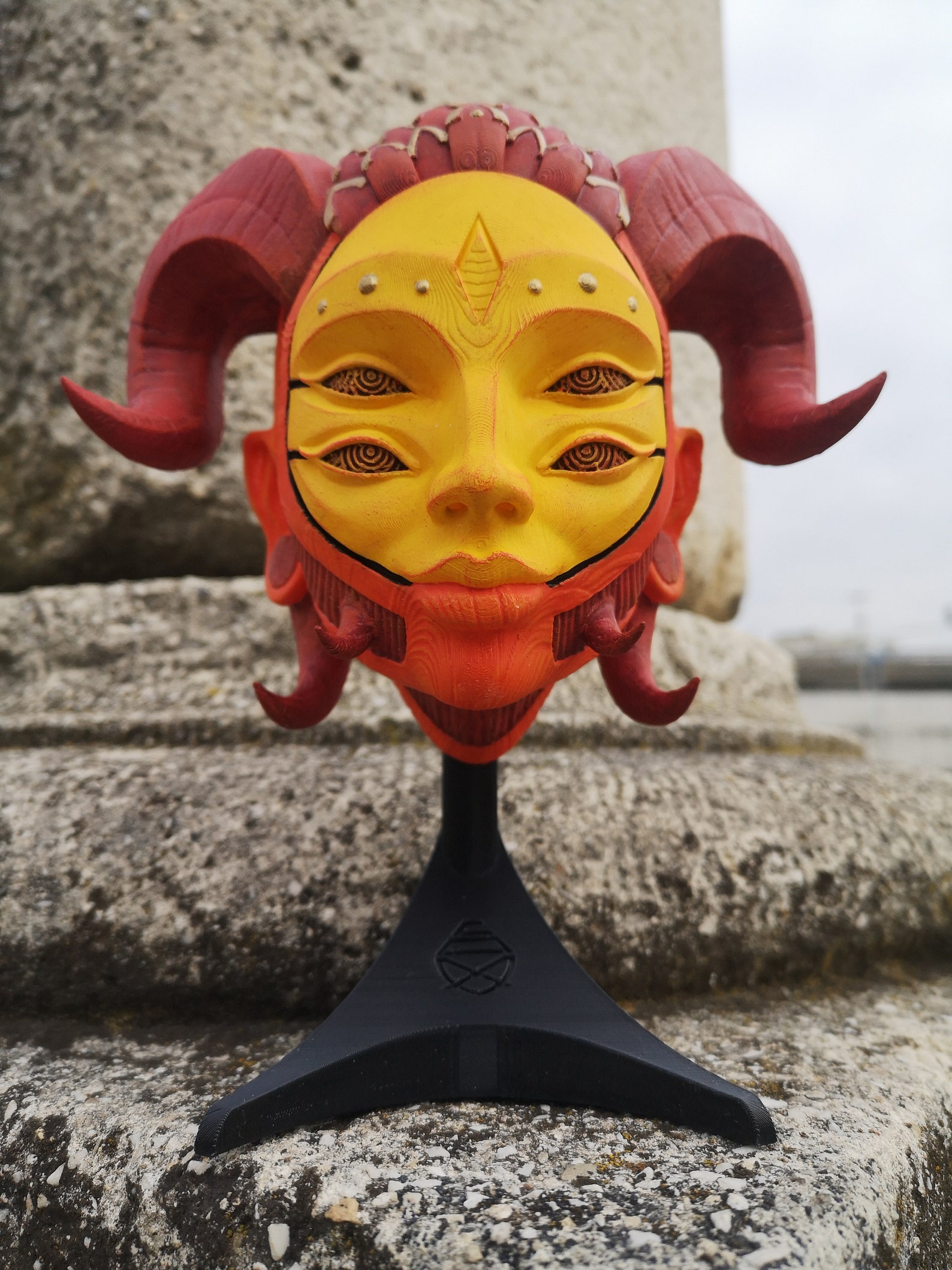 Hellequin Wall Mask , Handpainted Modern Decoration, Wall Relief - Etsy