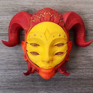 Hellequin Wall Mask , Handpainted Modern Decoration, Wall Relief - Etsy