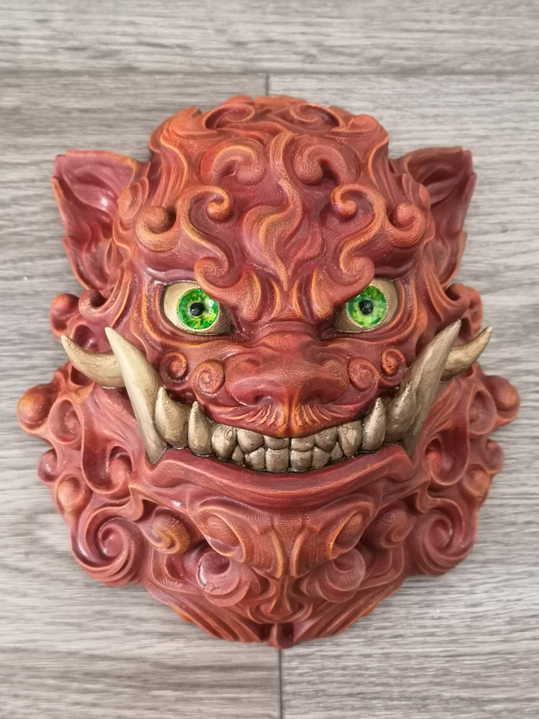 Lion Foo Wall Decoration - Chinese Guardian Dog Head - Etsy