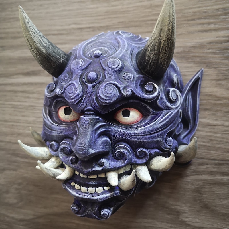 Wooden Oni Mask - Etsy