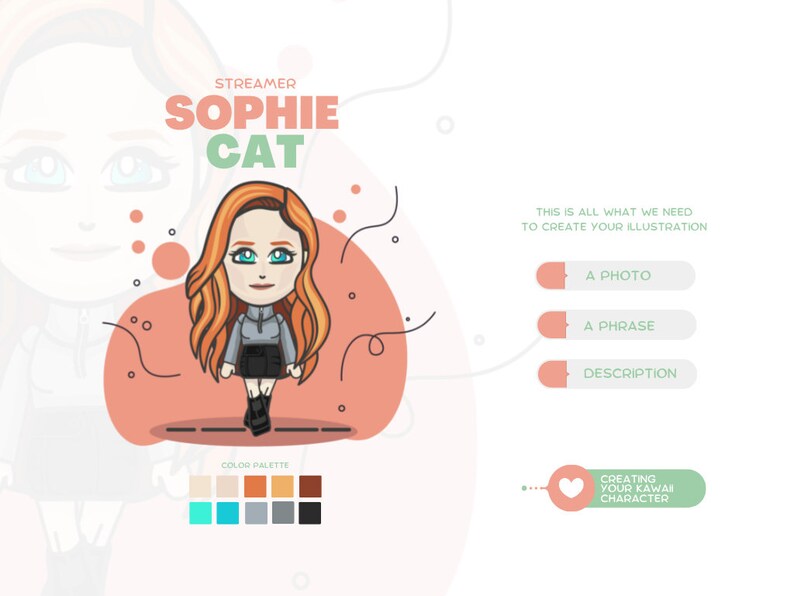 Twitch Streamer's Illustration illustration of Character 3 Emotes ...