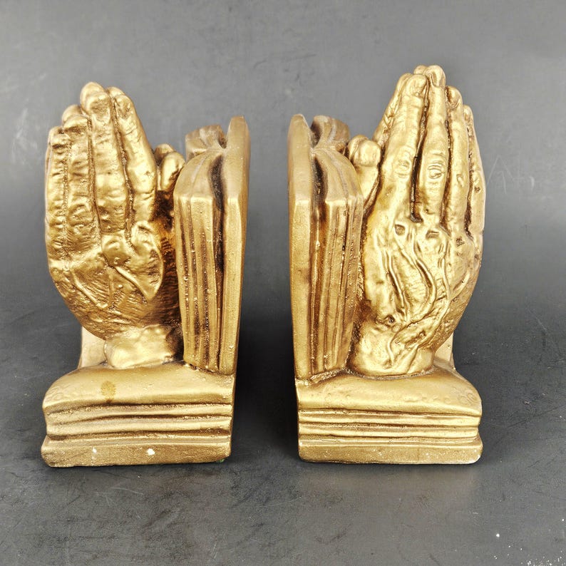 Vintage Praying Hands Book End Set Original Pair - Etsy