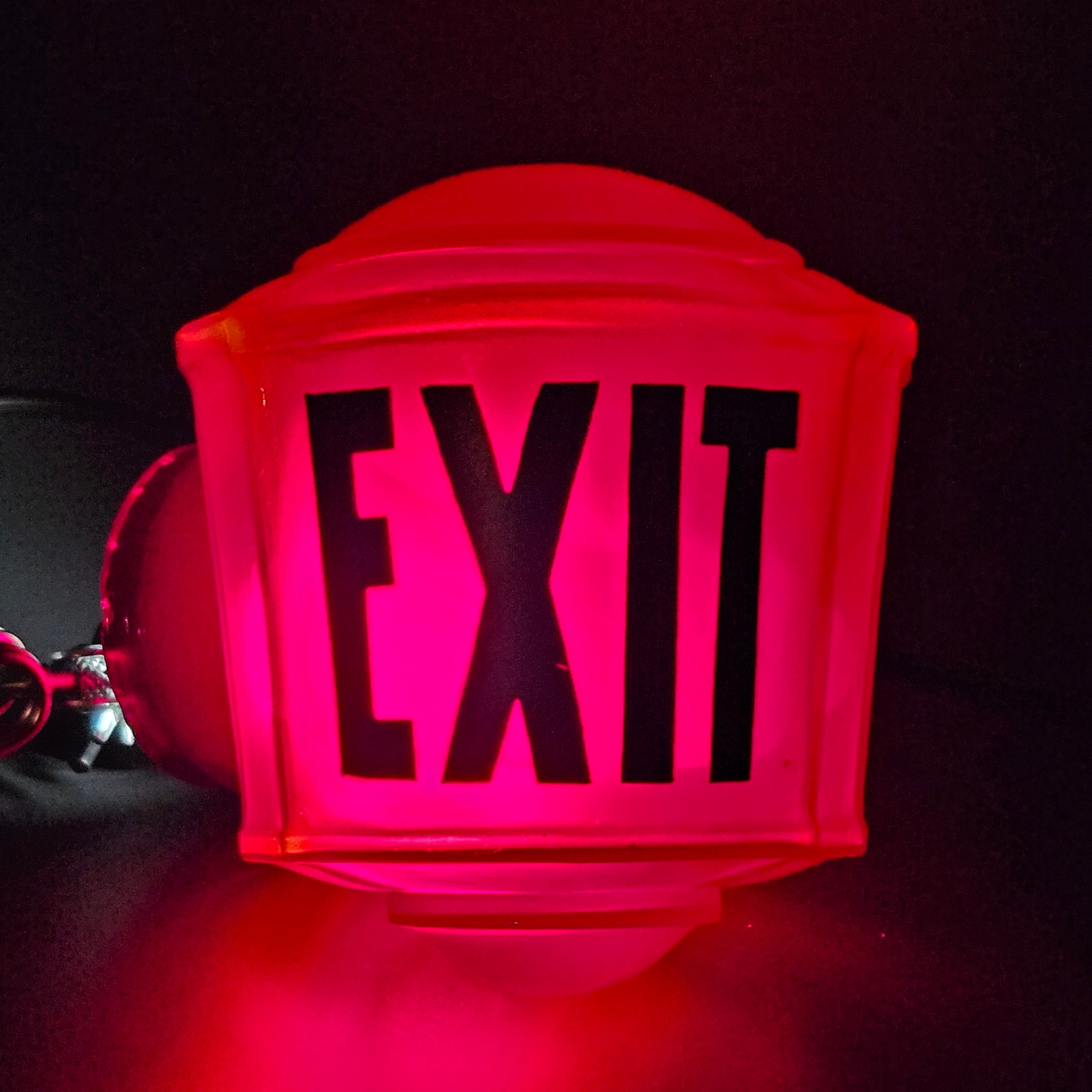 Vintage Ruby Red Glass Exit Sign Globe - Etsy