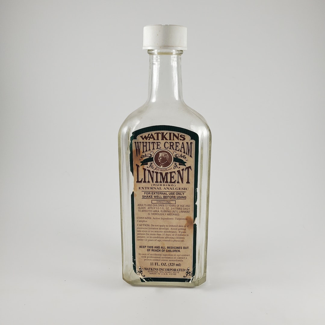 Vintage Watkins White Cream Liniment Bottle With Cap - Etsy