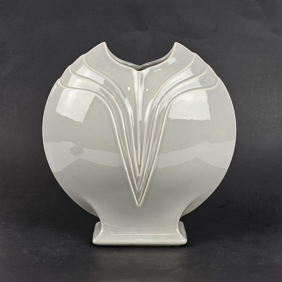 Vintage Large Mccoy Pottery Floraline Fineforms Bijou Vase #466 Gray - Etsy