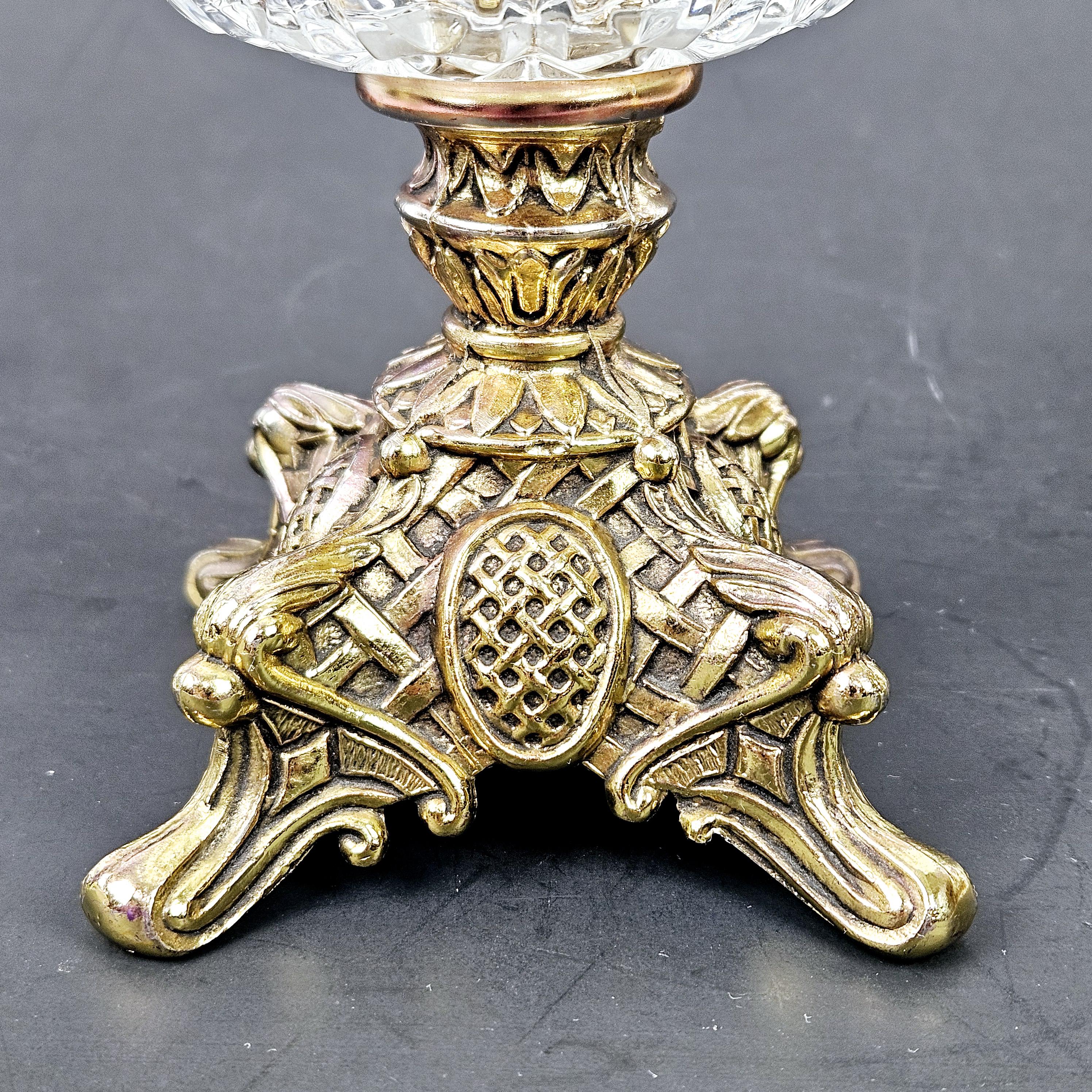 Vintage Glass Compote Bowl With Gold Tone Base - Etsy
