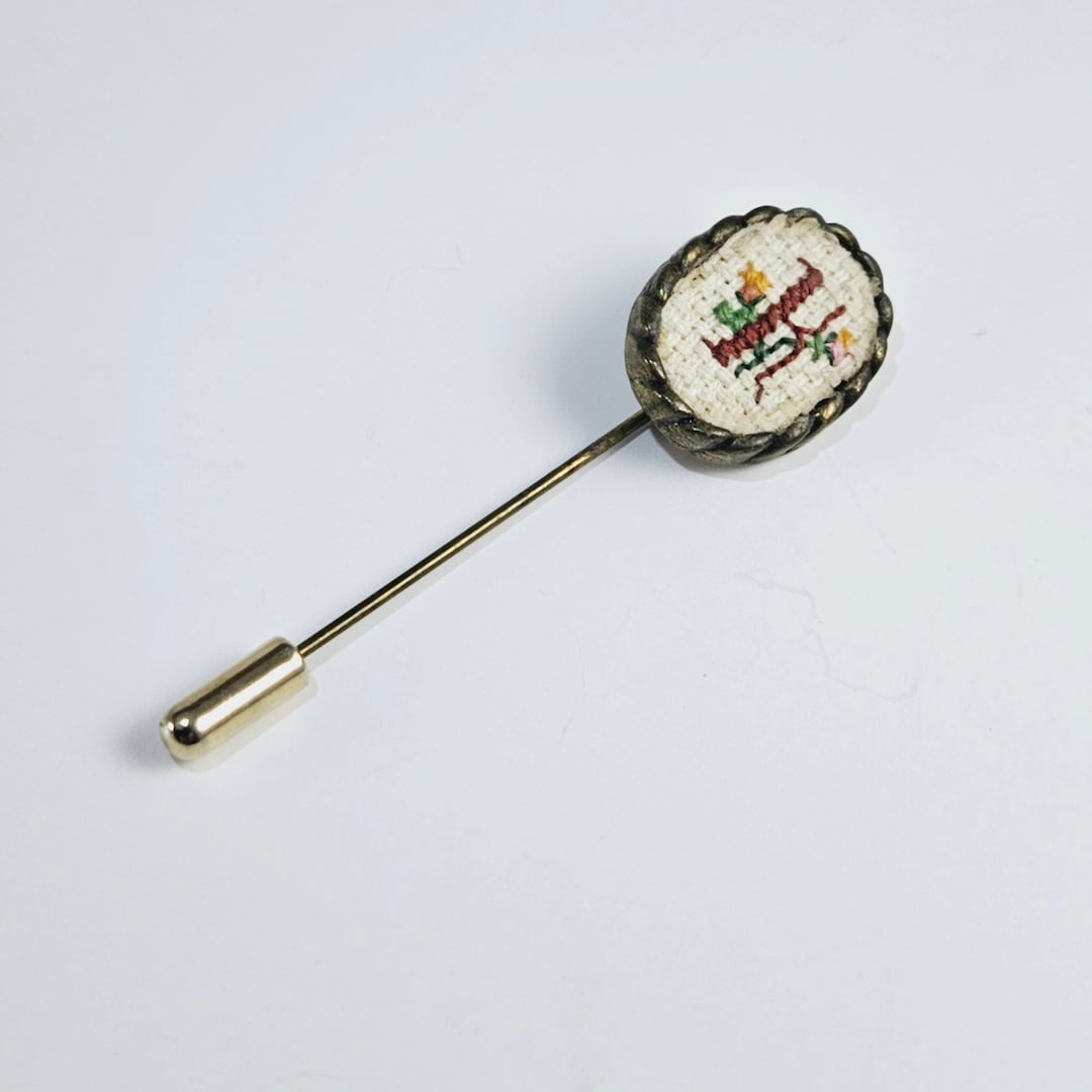 Vintage Stick Pin / Lapel Pin - Cross Stitch "k" the Creative Circle - Etsy