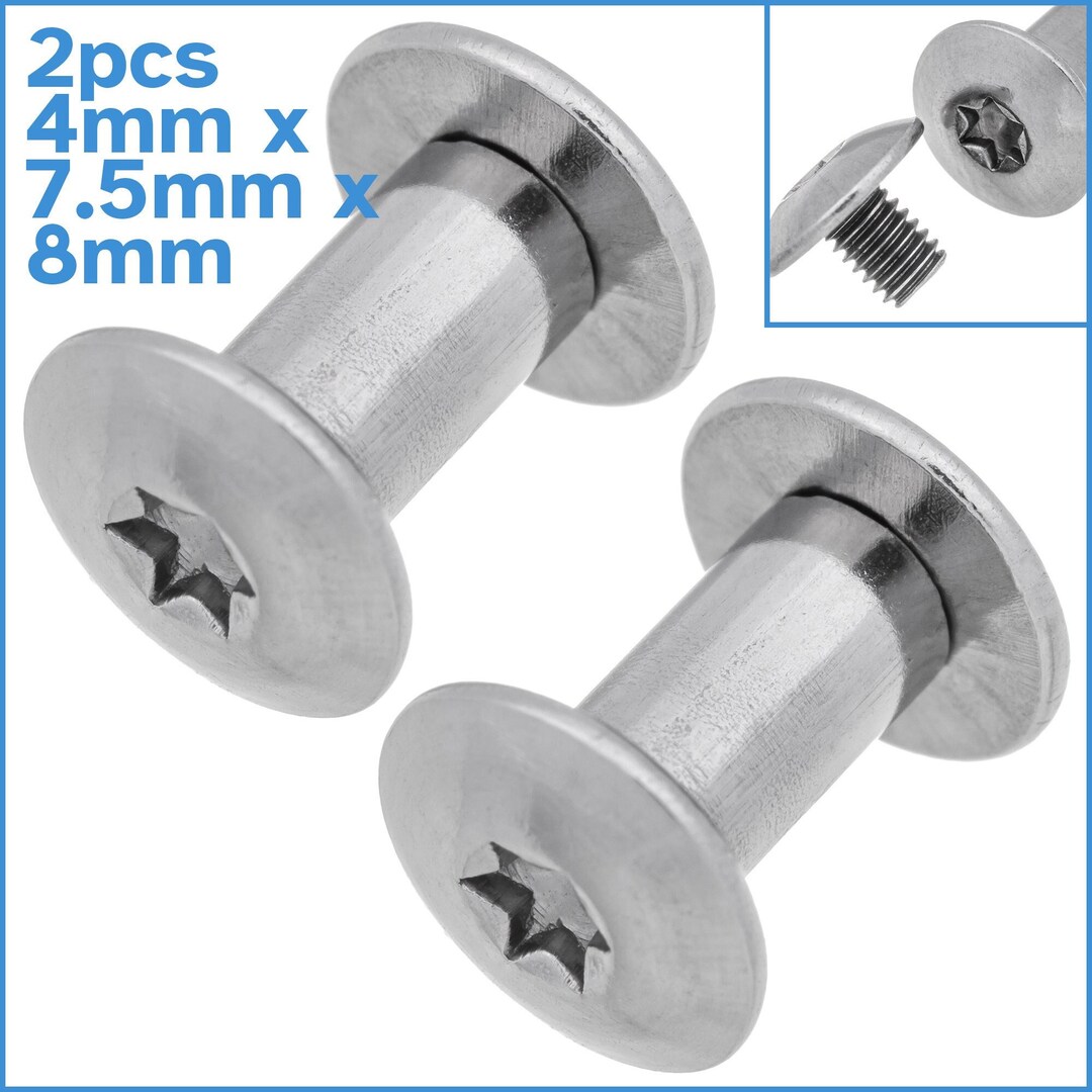 2pcs 7.5mm X 8mm Silver Rivet Knife Handle Torx Dome Head Screw Bolt ...