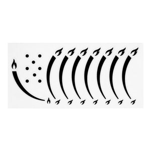 8 Quarter Flame Clockwise Dial Gas Stove Hob Self Adhesive Labels ...