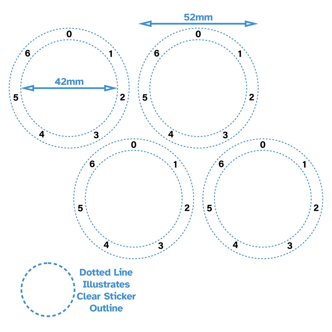 Top Zero Clockwise 4x Circles Dial Numbers 1 to 6 Control Labels Stove ...