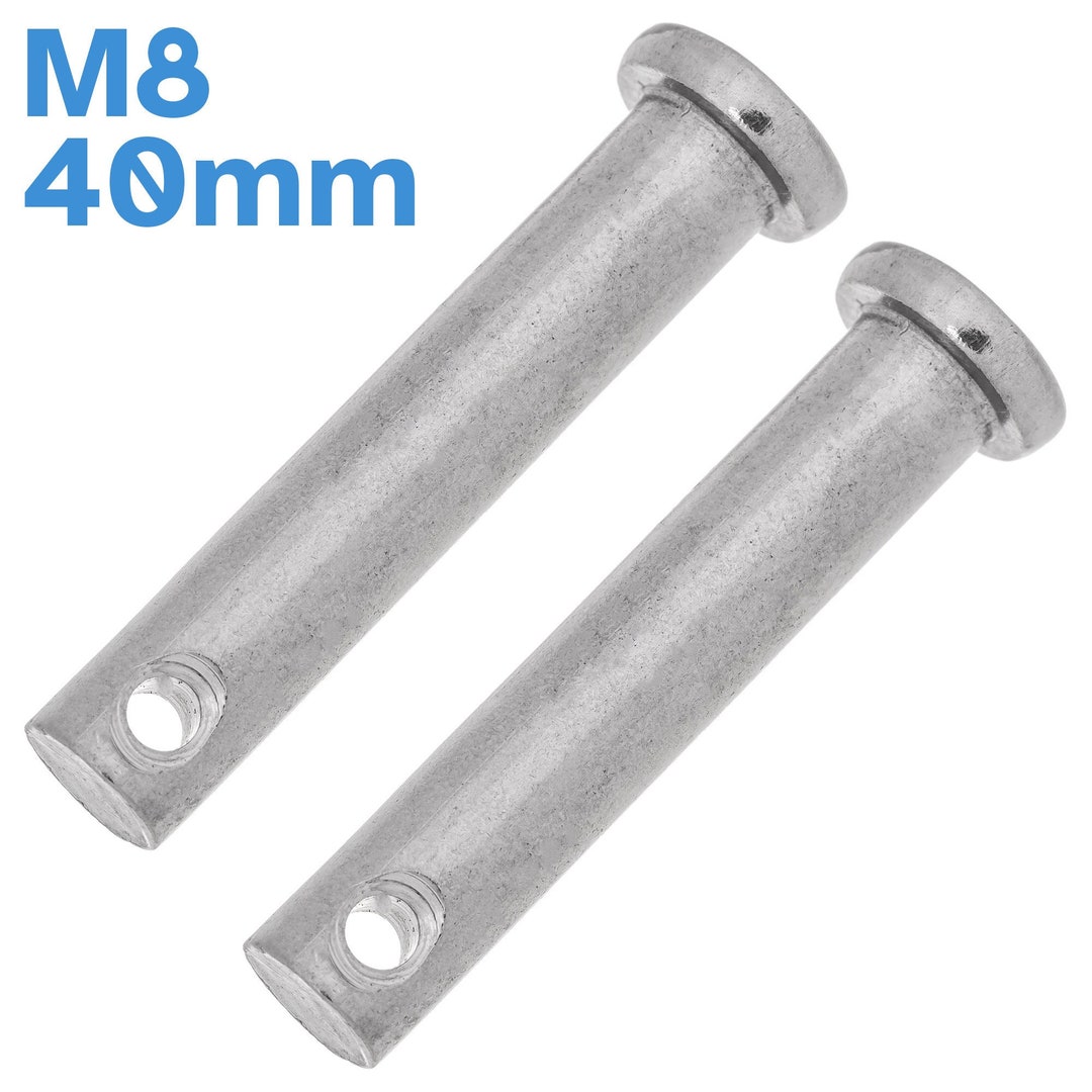 2pcs M8 8mm X 40mm Clevis Pin 304 Stainless Steel Single Hole Flat Head ...