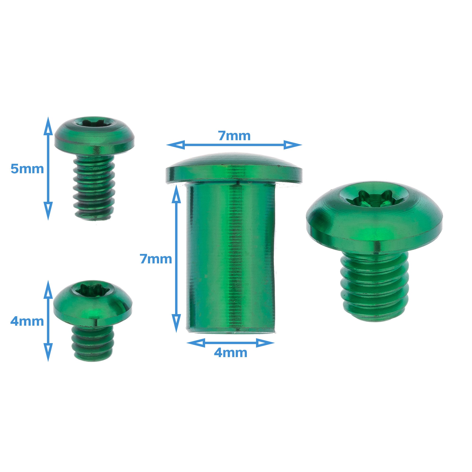 13pcs Green Titanium EDC Knife Handle Rivet Set Torx Dome Head Screw ...