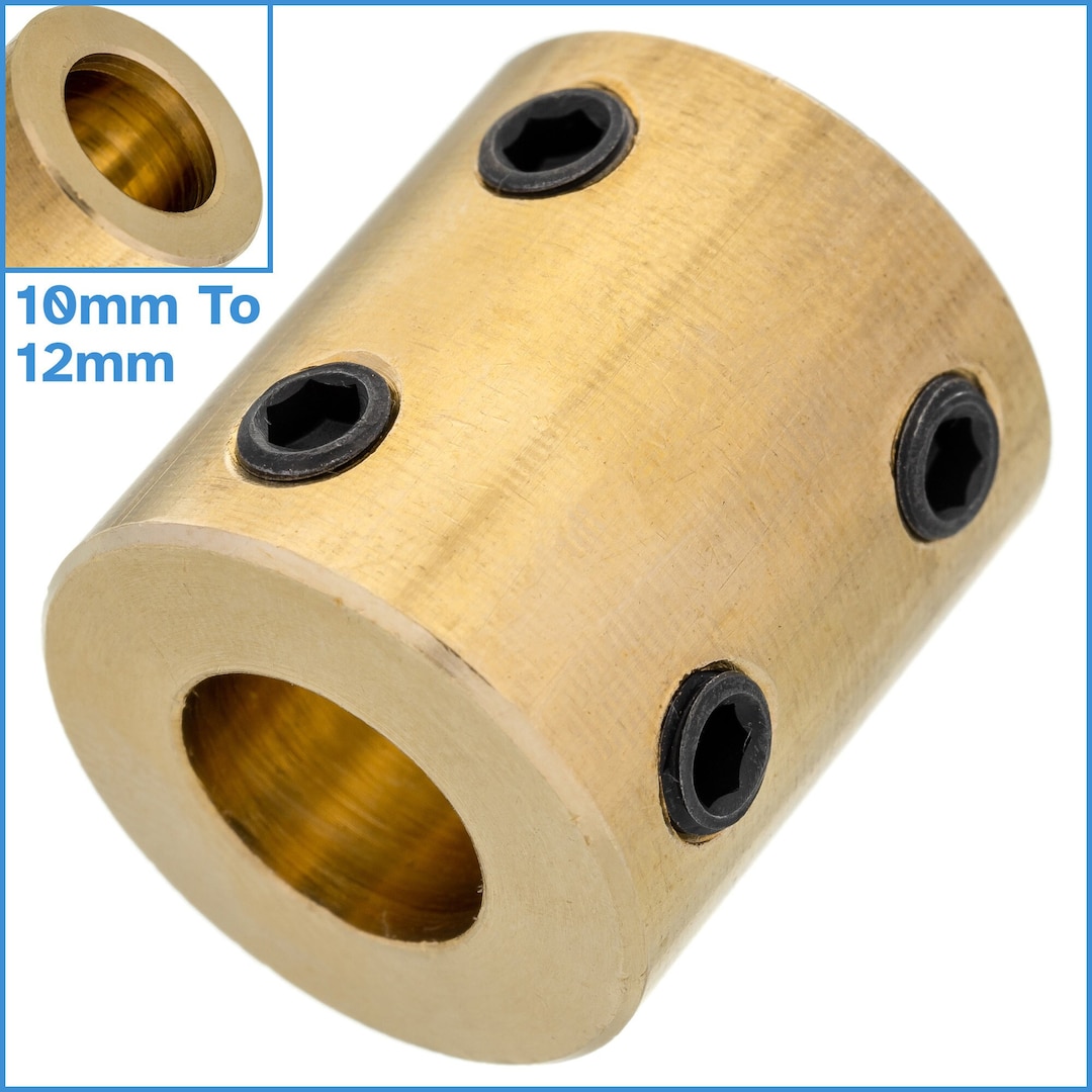 10mm to 12mm Brass Motor Shaft Coupler Drive Connector Adapter ...