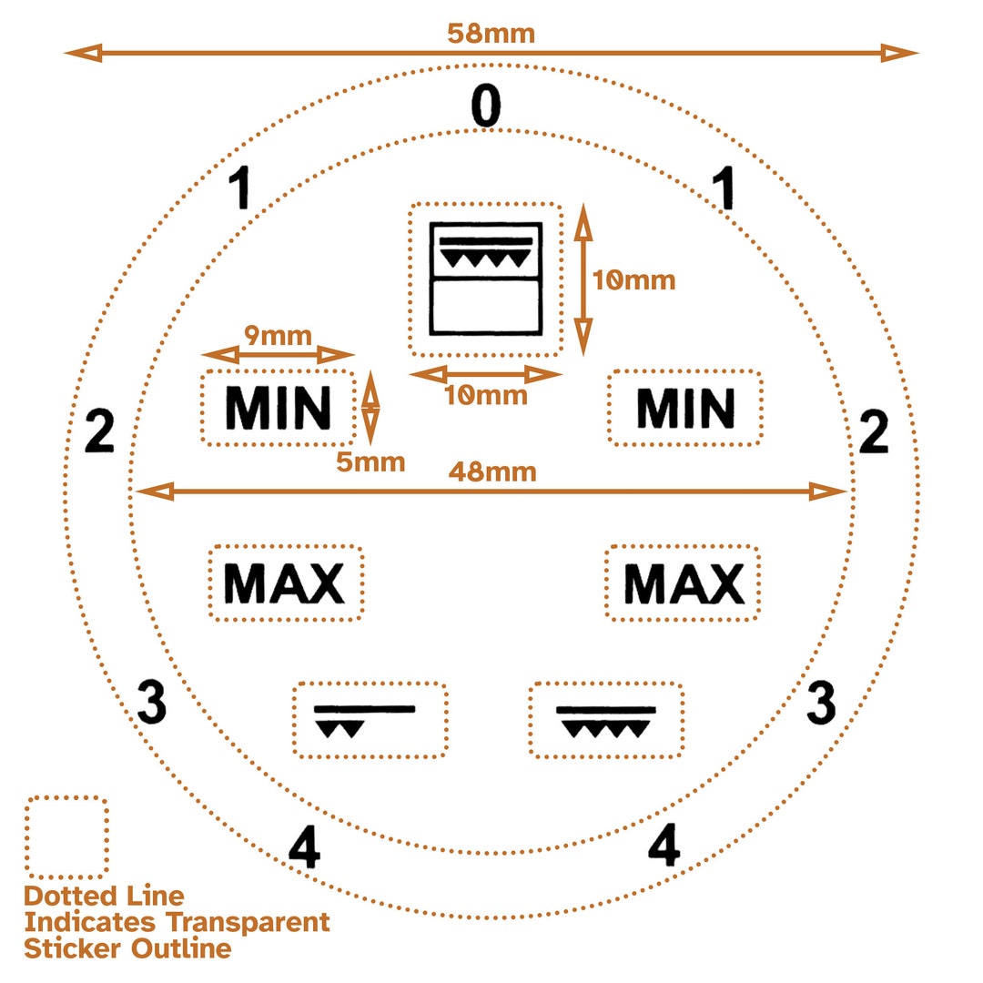 Black Text Grill Gradient Dial 48mm Internal Diameter 0-4 Left & Right ...