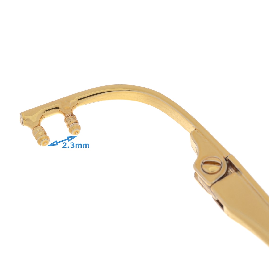 2pcs Gold Metal 15cm Rimless Eyeglass Spring Hinge Temple Arms With End ...