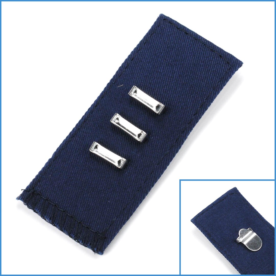Navy Blue Triple Hook and Loop Waist Extender for Pants Shorts Jeans ...