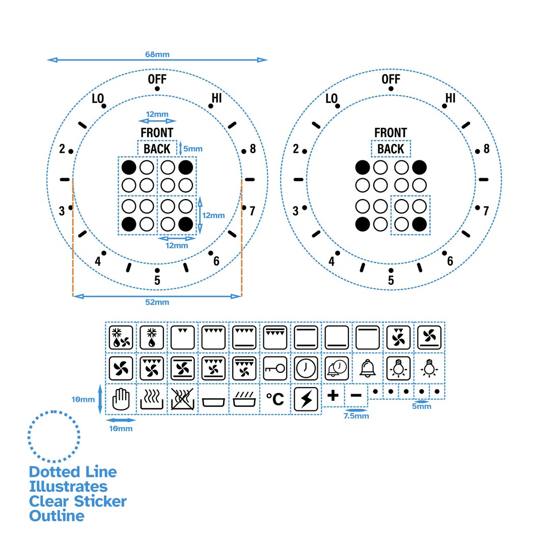 Combination Black Text 50pcs Separate Symbols Pair Hi Lo - Etsy