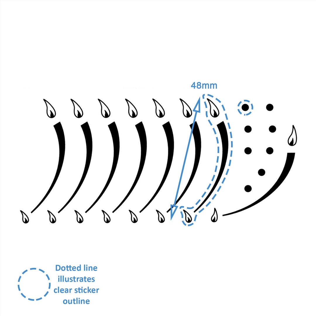 8 Quarter Flame Anti Clockwise Dial Gas Stove Hob Self Adhesive Labels ...