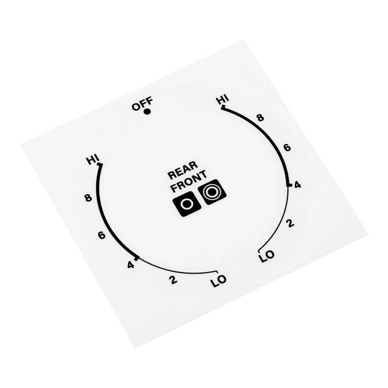 1x Large Dial Hi-lo Lo-hi Dual Burner 62mm 2.5" Label - Black Print ...