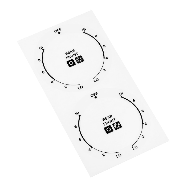 2x Large Dial Hi-lo Lo-hi Dual Burner 62mm 2.5" Label for Samsung ...
