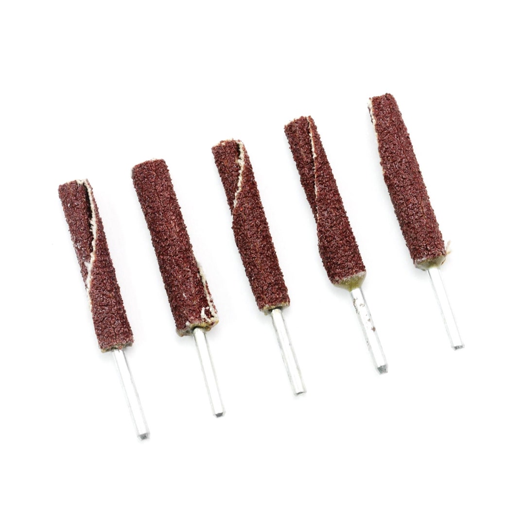 5pcs 80 Grit Coarse 8mm Cylinder Round Head Sanding Wheel Burrs 3mm ...