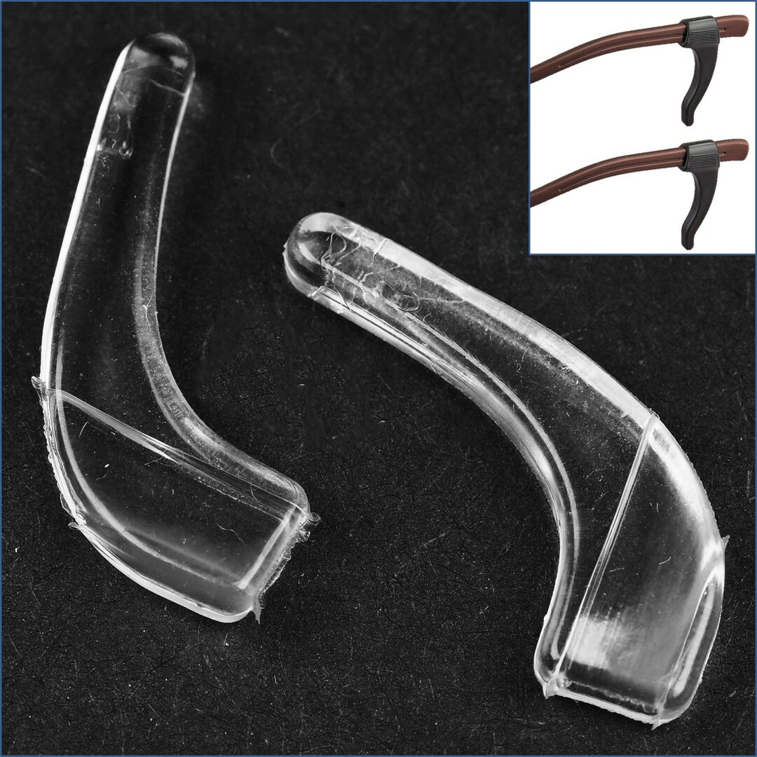 2pcs 16mm X 21mm Ear Hook Holder Clear Silicone Glasses Anti Non Slip ...