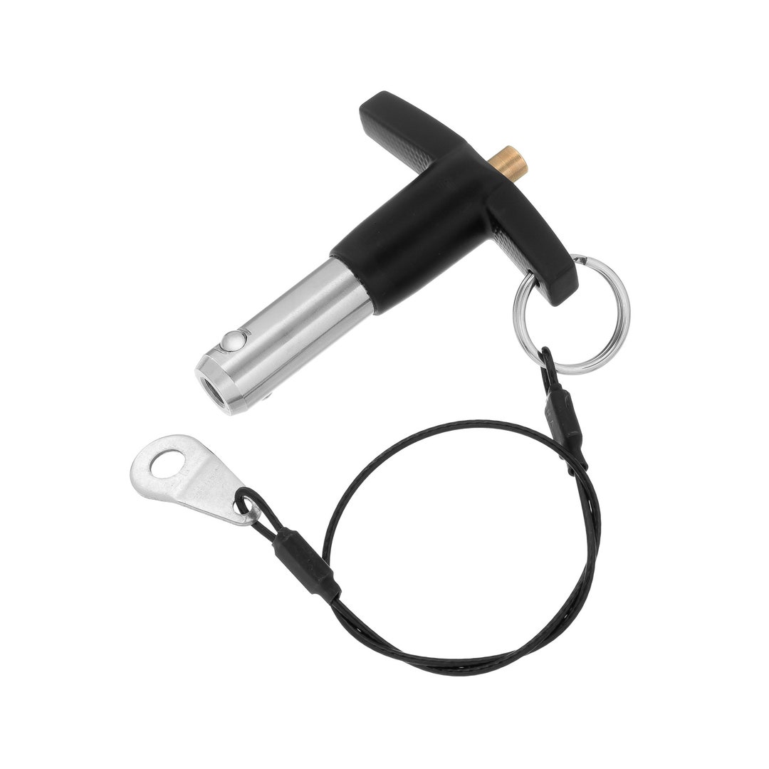 12mm X 20mm Ball Lock Pin With Cable & Black T Head Stainless Steel ...